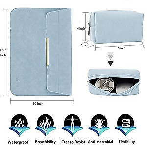 KALIDI 13.3-14 inch Laptop Stand Sleeve Case Faux Suede Leather for 13.3 13.5 13.6 14 inches MacBook Air Pro Retina 13"-14" Surface Pro with Pouch