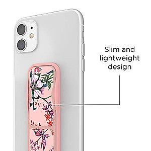 CLCKR Richmond Finch Phone Grip Holder and Expanding Stand, Universal Finger Grip Kickstand Compatible with iPhone 14/13/12, Samsung S22 and More, Multiple Viewing Angles, Pink Blooms Design