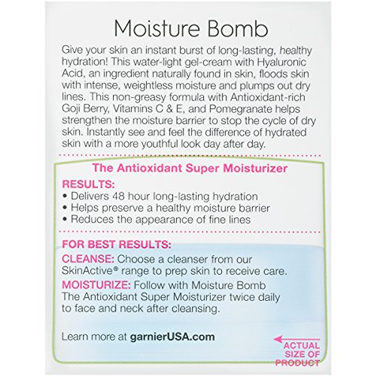 Garnier SkinActive Gel Face Moisturizer with Hyaluronic Acid, 1.7 Ounce