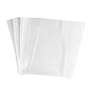 TOPWEL 6 X 8 inch Flat Clear Cellophane Bags- Pack of 100