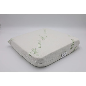 ORGANIC TEXTILES 2" Organic Latex Seat Cushion with Removable Cover, 18"x16", Medium, GOLS Certified, Cushion for Tailbone Pain, Desk Chair Car Seat Cushion