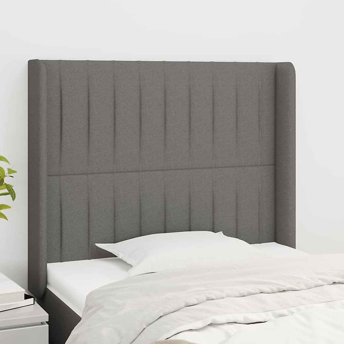 Penau Headboard with Ears Dark Gray 40.6"x6.3"x46.5"/50.4" Fabric Chic Bedroom Enhancements Elegance Meets Functionality