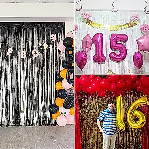 Twinkle Star 4 Pack Photo Booth Backdrop 3FT x 8FT Metallic Tinsel Foil Fringe Curtains Environmental Background for Birthday Wedding Party Christmas Decorations