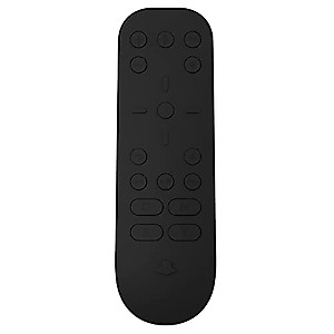 PlayVital Silicone Protective Remote Case for ps5 Media Remote Cover, Ergonomic Design Full Body Protector Skin for ps5 Remote Control - Black