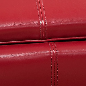 Christopher Knight Home Mansfield PU Storage Ottoman, Red