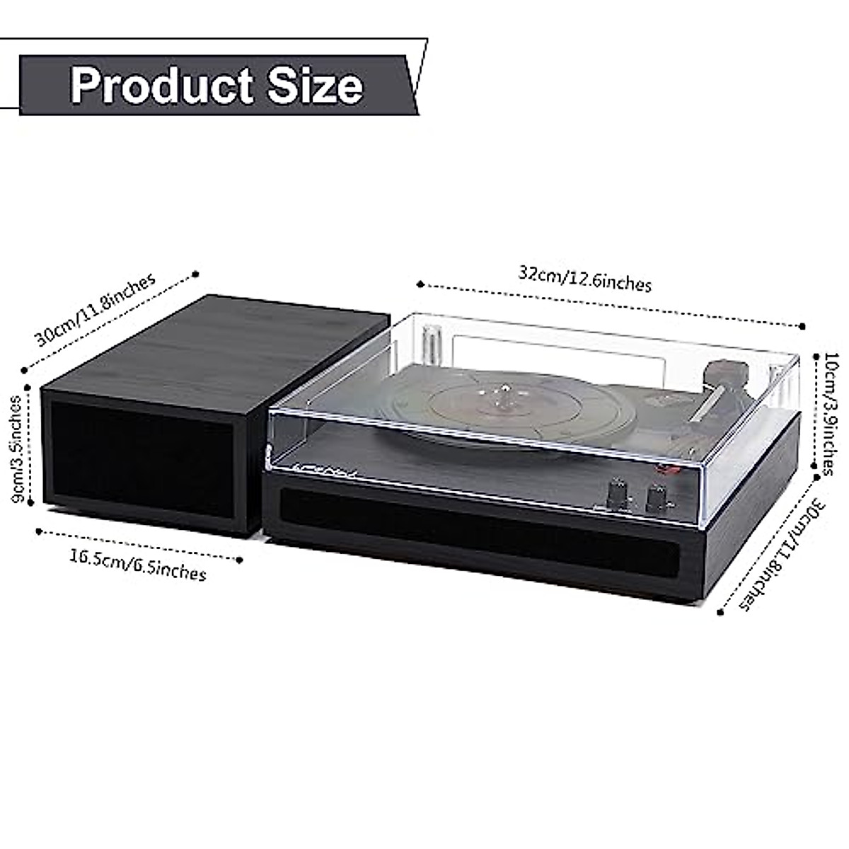 LP&No.1 Vinyl Record Player with Wireless Speakers