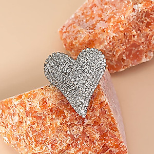 Boho Love Heart CZ Cluster Ring for Women Gold Plated Vintage AB Crystal Wedding Promise Engagement Finger Rings Adjustable Comfort Fit Fashion Bohemian Christmas Cocktail Jewelry