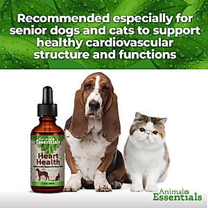 Animal Essentials Heart Health for Dogs & Cats - Cardiovascular Support Supplement, Healthy Heart, Organic Hawthorn Berry, Herbal Tincture - 2 Fl Oz