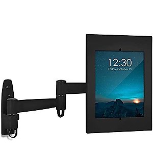 Mount-It! Swing Arm Wall Mount for iPad, iPad Pro, iPad Air, Samsung Tab A | Articulating iPad 10.2 Locking Kiosk | Secure Tablet Wall Mount Compatible With 10.2 and 10.5" Tablets (MI-3774B_G7), Black
