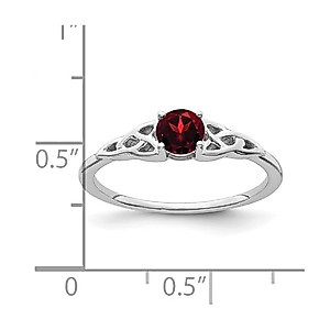 14k White Gold Garnet Celtic Knot Ring Size 7.00 Jewelry for Women