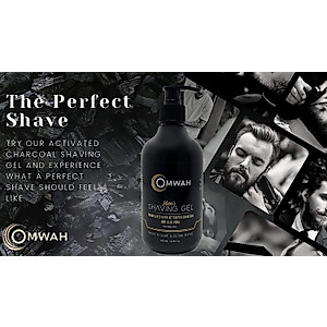 OMWAH Activated Charcoal Barber Shaving Gel Straight Razor Shave Gel (16.9 oz.)