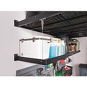 NewAge Products Pro Series White 2 ft. x 8 ft. Wall Mounted Steel Shelf, Garage Overheads, 40407
