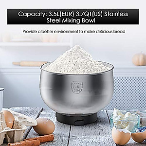 Stand Mixer, 1000W Kitchen Mixer Electric Food Mixer, 6 Speeds with 304 Stainless Steel Bowl Tilt-Head Dough Mixer, Dough Hook, Whisk, Beater, Splash Guard & Scraper