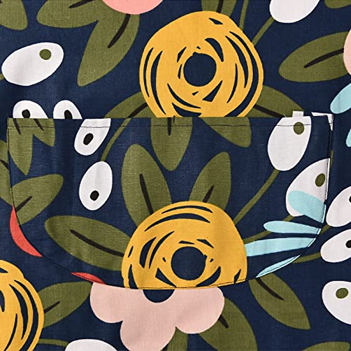 ARBINSON 2 Pack Floral Apron for Women with Pockets, Adjustable Cotton Chef Aprons for Kitchen, Cooking, BBQ & Grill (Blue/Flowers)