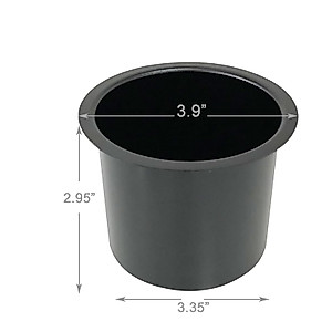 Yuanhe Aluminum Jumbo Cup Holder - 1 Pack Black Poker Table Cup Holder Insert for Casino Game Table Sofa Boats Pontoon Marine Bench Desk RV Cars & Trucks