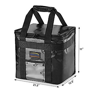 New Star Foodservice 1028683 Commercial Quality Insulated Food Delivery Bag Half-Size, 12" W x 11.5" H x 9.5" D