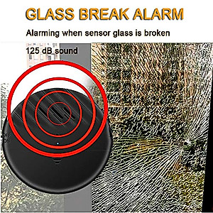 EverNary Window Vibration Alarm,125dB Loud Ultra-Slim Anti-Theft Alarm for Door and Window Glass Break Sensor Alert with Adjustable Sensitivity (5, Black)