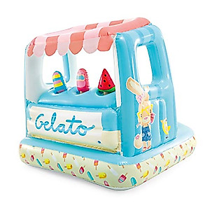 Intex Ice Cream Stand Inflatable Playhouse and Pool, for Ages 2-6, Multi, Model Number: 48672EP