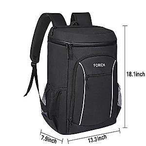 FORICH Cooler Backpack Portable Soft Backpack Coolers Insulated Leak Proof Large Cooler Bag for Men Women to Work Lunch Travel Beach Camping Hiking Picnic Beer Bottle Backpack, 30 Can (X - Black)