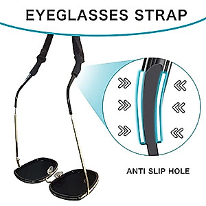 Festty Glasses Strap Sports, Sunglasses Strap for Kids Men Women, Adjustable Eyeglasses Strap Holder, Sports Eye Glasses Strap, Eyeglass Strap for Sports, Black/3PCS