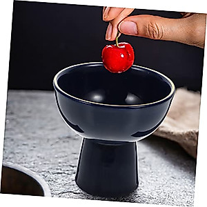 KICHOUSE Footed Dessert Cups Ice Cream Vanilla 1pc Dessert Cup Glass Decorative Bowl Trifle Bowl Small Salad Bowl Shortbread Blue Mini Ceramics Vanilla Pudding Ice Cream Cups