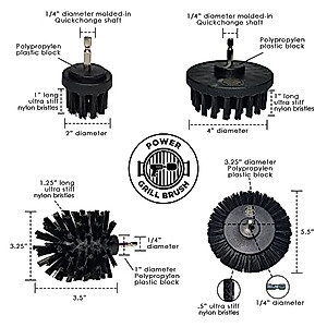 Power Grill Brush 5 Piece BBQ Cleaning Kit - Safe Bristle & Wire Free - Nylon Grill Brush - Safe for All Grates/Stainless Steel - Ceramic Porcelain - Iron Charcoal/Gas Scraper -Tool/Accessories