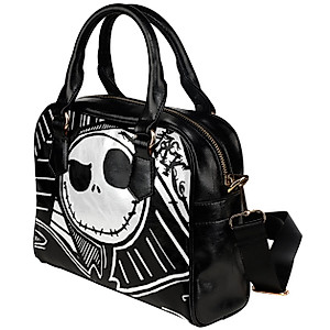 High-grade PU Leather Women Shoulder Handbag Crossbody Bags with Jack Skellington Pattern