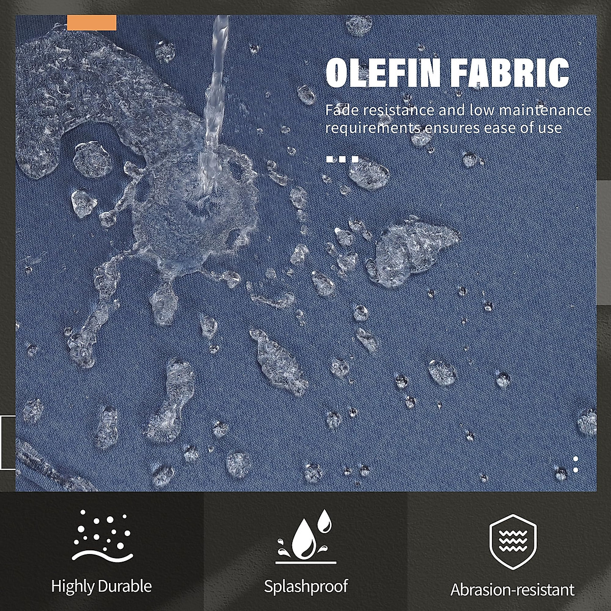 Solaste Aluminum Patio Furniture Set, 5 Seats Modern Outdoor Conversation Set Sectional Sofa with Upgrade Cushion and Coffee Table,Black Frame and Blue Cushion