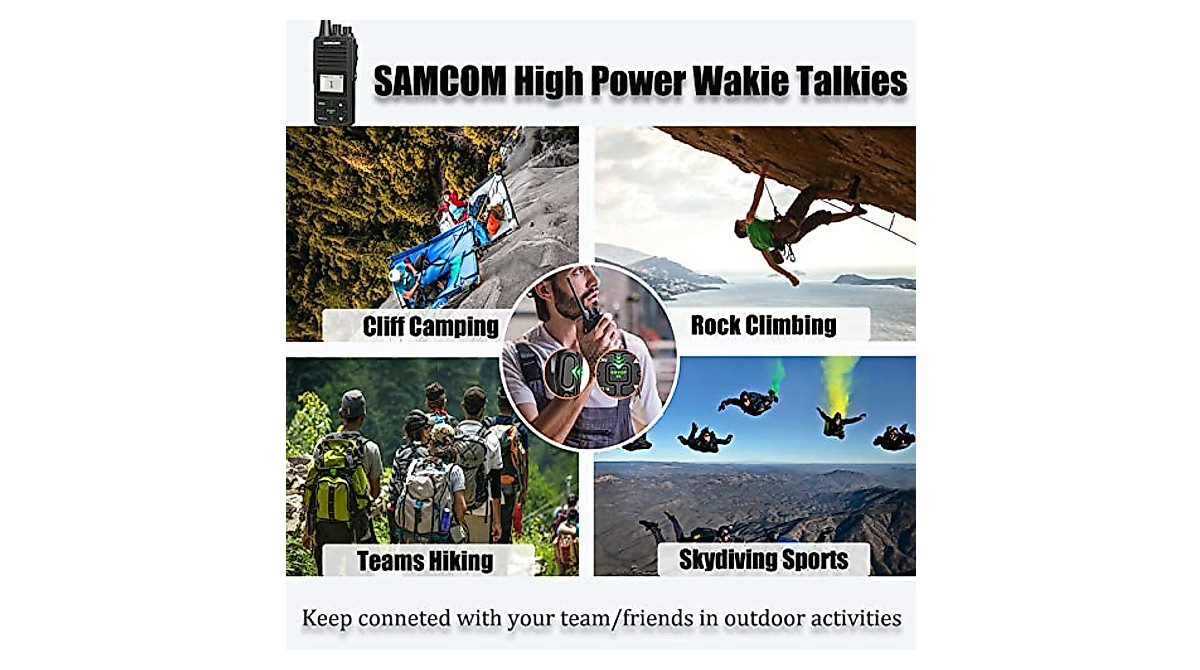 SAMCOM FPCN10A Long Range Walkie Talkies | Heavy Duty 4-Pack