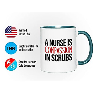 Bubble Hugs Nurse 2Tone Green Mug 11oz - A nurse is compassion - Labor Clinical Certified Nursing Assistant Surgical Emergency Oncology Practitioner