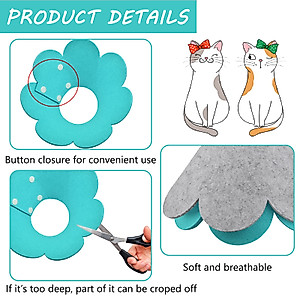 HACRAHO Cat Recovery Collar, 3 PCS Adjustable Flower Cat Cone Collar Soft Pet Cone Recovery Collar with Sun Flower Shape for Cats Kitten Puppies, Blue-Green, Olive Green and Gray