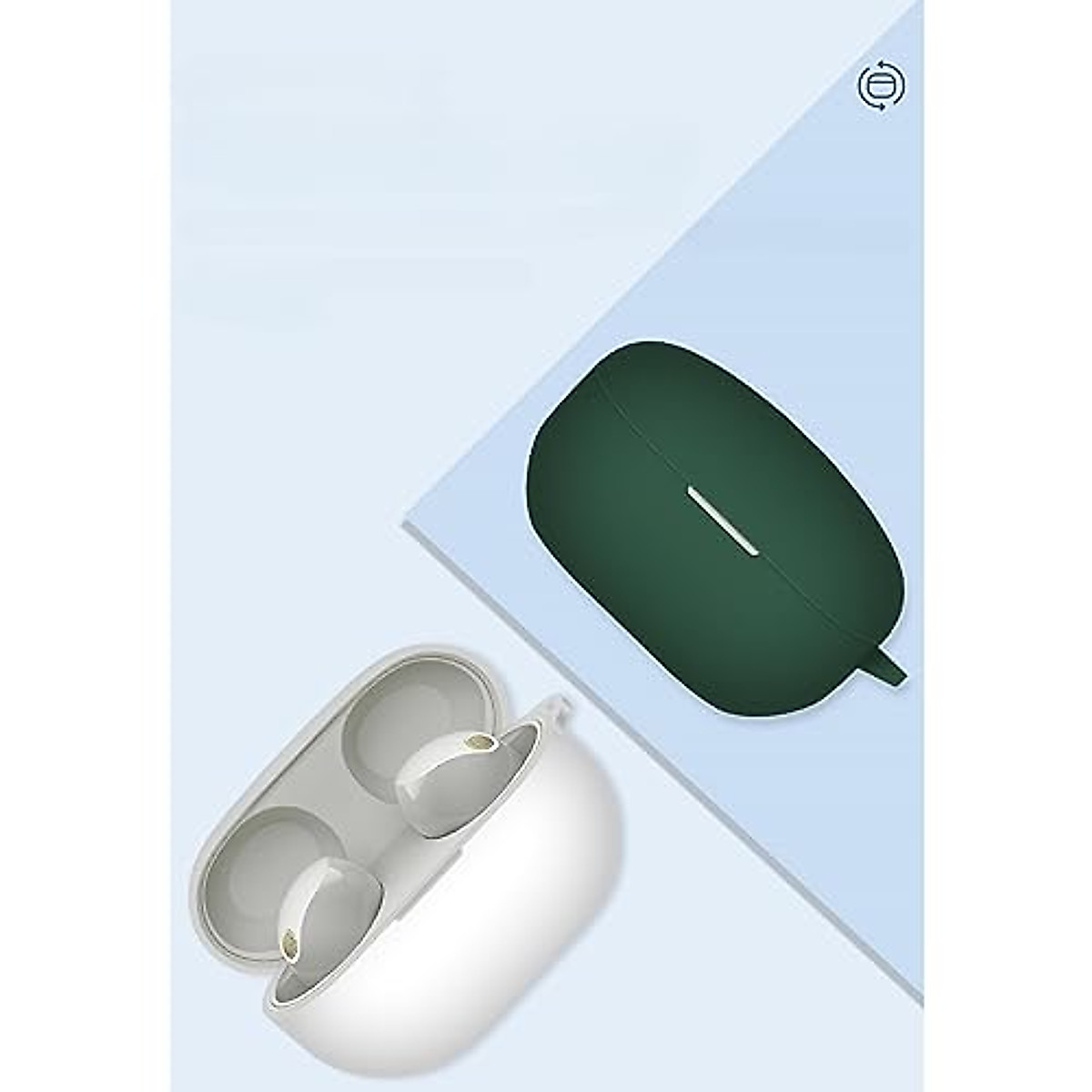 Case for Sony WF-1000XM5 2023, Silicone Case for WF-1000XM5 Case, Shock-Proof, Water-Proof, Anti-Fall Protective Cover for Sony WF 1000XM5 Earbuds Case Cover with Keychain (Black)