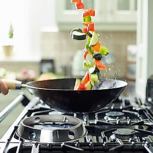 Jteyult 2PCS Stainless Steel Wok Ring Metallic Round Bottom Wok Rack 10.43X11.8Inch Universal Size Inch for Stove Fry Pans