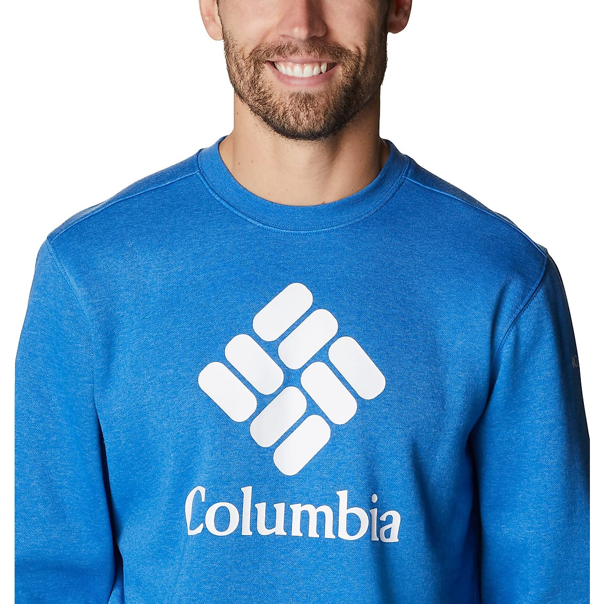 Columbia Men's Trek Crew, Bright Indigo Heather/CSC Stacked Logo, X-Large