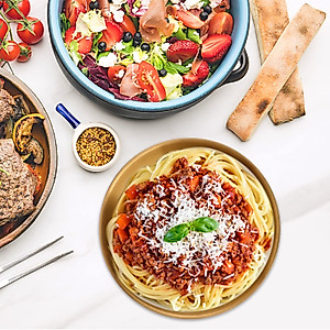 Hemoton Decorative Bowl Cereal Container 2Pcs Thick Stainless Steel Big Bowls, Double- Deck Gold Bowls, Metal Bowls for Fruit Cereal Snack Appetizer (Diameter 7.5in/ 19cm) Korean Ramen