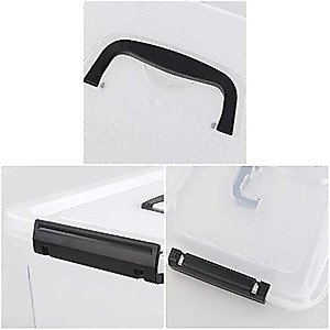 Yarebest 10 Liter Clear Storage Box, Plastic Box with Clips Lid, 4 Packs