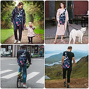 Kamo Sling Backpack Chest Shoulder Bag Crossbody Cycling Travel Hiking Daypack for Men Women With Earphone Hole