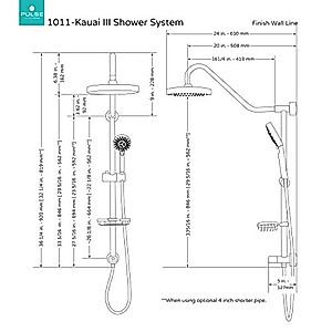 PULSE ShowerSpas 1011-III-BN Kauai III Shower System with 8" Rain Showerhead, 5-Function Hand Shower, Adjustable Slide Bar and Soap Dish, Brushed Nickel Finish