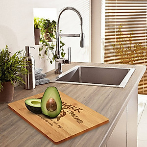 Shark Coochie Charcuterie Board，Handmade Cutting Bamboo Board, Funny Charcuterie Board (Board-A，13‘’)