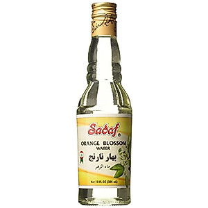 Sadaf Orange Blossom Water for Cooking - Food Grade Orange Blossom Water for Baking, Food Flavoring or Drinking - Ideal for Persian desserts, cakes or syrups - Product of Lebanon (10 fl Oz)