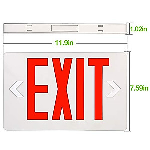Hykolity LED Exit Sign, Red Letter Emergency Exit Lights, 120V-277V Universal Mounting Double Face - 4 Pack
