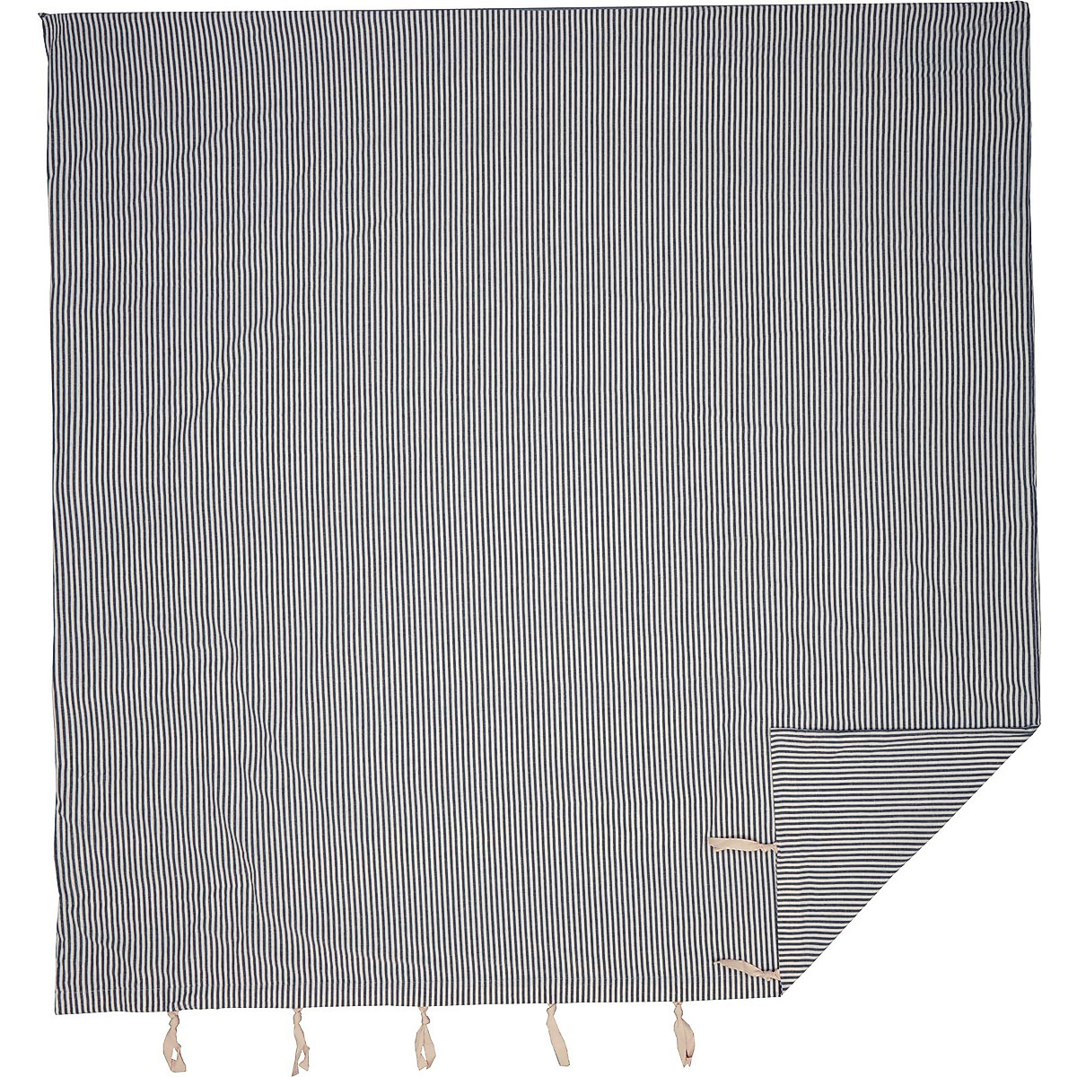 Piper Classics Farmhouse Ticking Stripe Blue Queen Duvet Cover, 100% Cotton