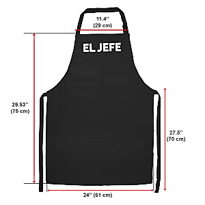 El Jefe! Spanish for Boss Funny Gift Kitchen Apron - Gift idea for you for Your Friend, Your Family's Member – Black…
