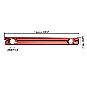 MECCANIXITY Tent Rope Adjusters, 100mm 2 Hole Aluminum Alloy Tensioners Guyline Cord Fasteners for Outdoor Camping Hiking, Red Pack of 6