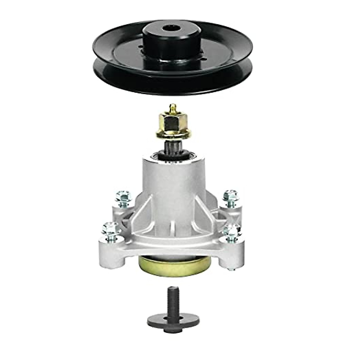 OKH New Parts 174356 Spindle Assembly with Pulley Replace 532174356 82-015 285-108 11014 GT2248 GTH2248 GTH2548 YTH1848XP YTH2748 Jonsered 532174358 LT19A LT2119A LT2122A Pulley 539113962