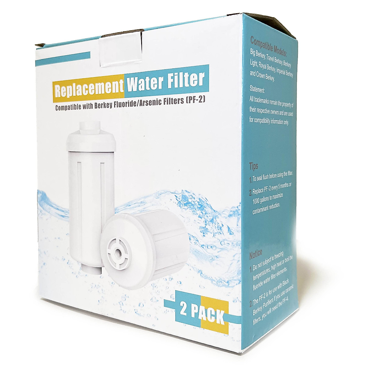 Nispira Premium Fluoride & Arsenic Reduction Elements Water Filter Compatible with Berkey Countertop & travel Water Purification System. Compared to Part PF-2. 8 Packs