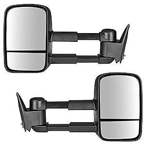 Trail Ridge Tow Mirror Manual Black Pair Set of 2 for GM C/K Pickup SUV