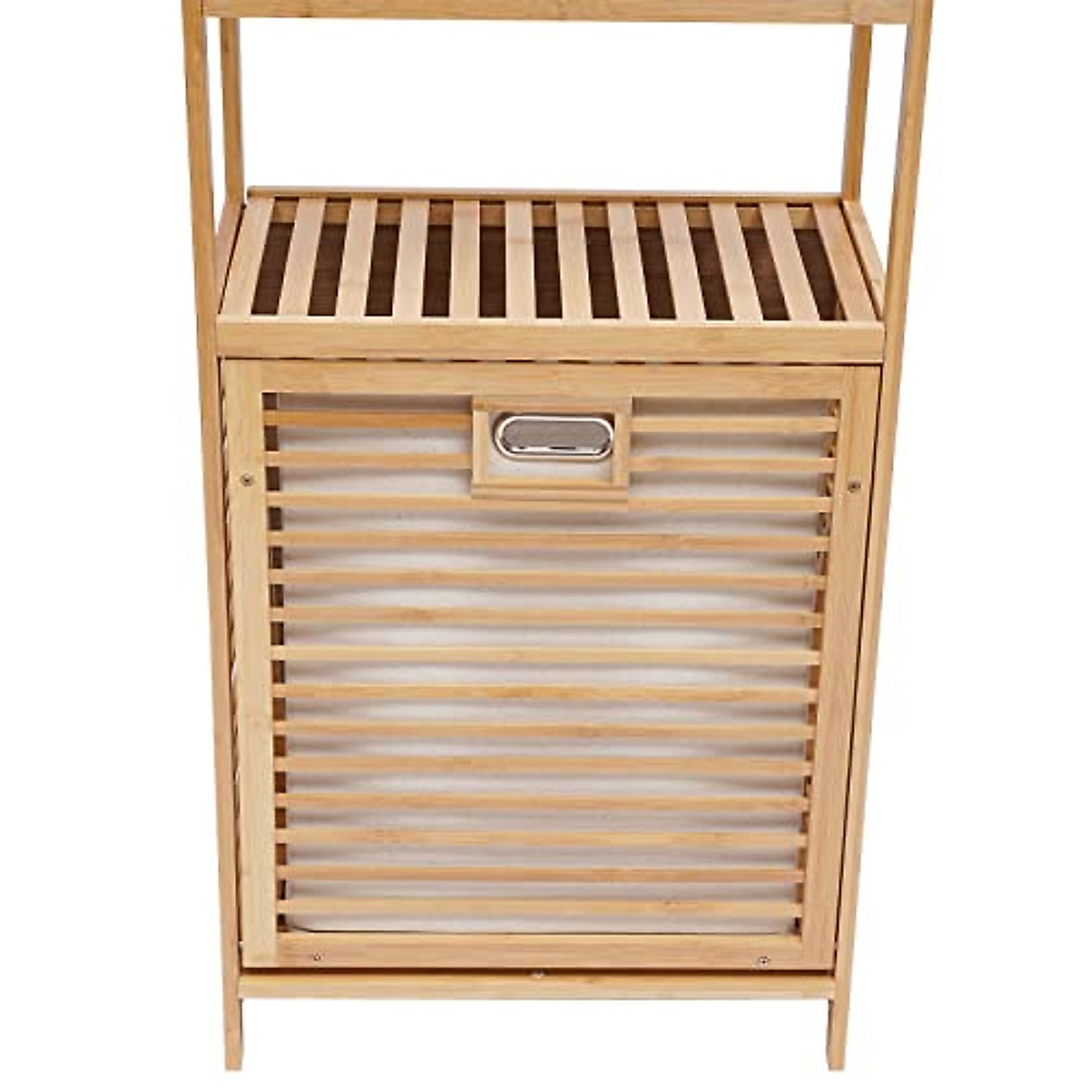 Bamboo Laundry Basket Laundry Hamper Storage Hamper with 3-Tier Shelves for Bathroom Living Room Bedroom