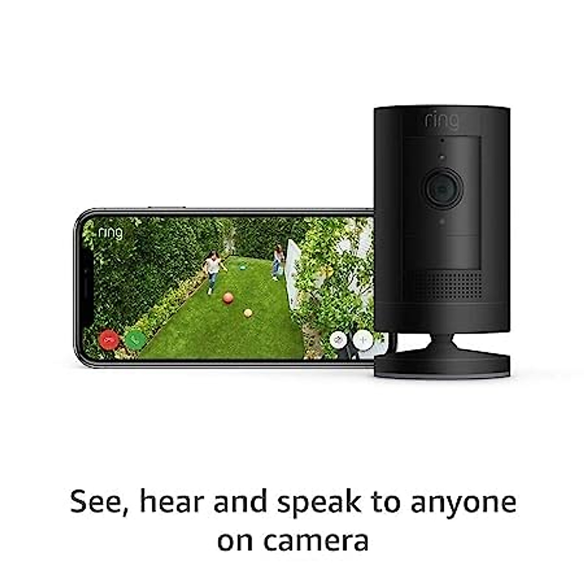 Ring Stick Up Cam Battery | Weather-Resistant Outdoor Camera, Live View, Color Night Vision, Two-way Talk, Motion alerts, Works with Alexa | Black