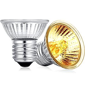 Fischuel Reptile UV Bulb, 2 Pack Reptile 50W UVB Bulbs, Habitat Basking Heat Bulb, UVB Light Bulb, Reptile Heat Lamp Bulb for Terrarium(E27,110V)